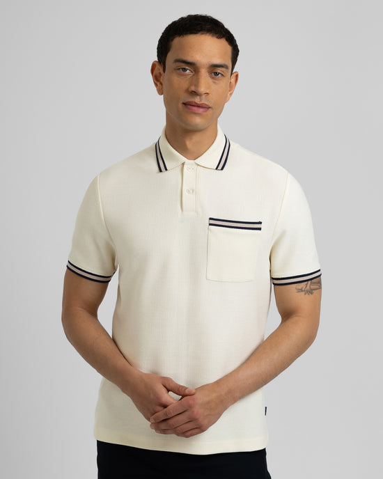 Steel & Jelly Men’s Tolworth Textured Polo Shirt With Contrast Rib